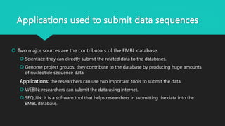 What is the EMBL Nucleotide Sequencing database | PPTX