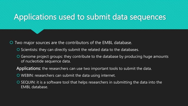 What is the EMBL Nucleotide Sequencing database | PPTX