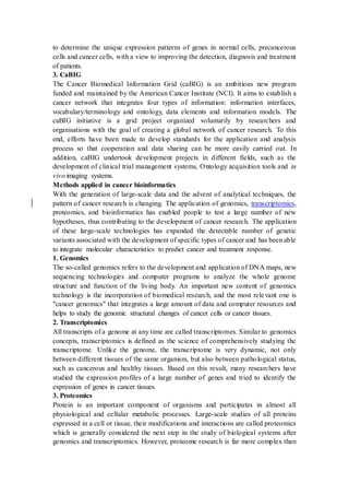 Introduction to cancer bioinformatics | PDF