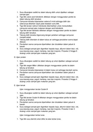 Bio laporan amali ujian makanan | DOCX