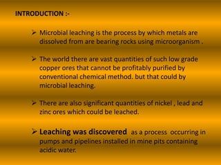 Bioleaching | PPTX