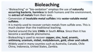 Bioleaching | PPTX | Chemistry | Science