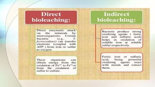 BIOLEACHING.pptx MICROBIAL LEACHING, RECYCLING TECHNIQUES | PPT