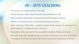 BIOLEACHING.pptx MICROBIAL LEACHING, RECYCLING TECHNIQUES | PPT