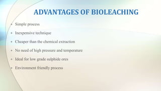 BIOLEACHING.pptx MICROBIAL LEACHING, RECYCLING TECHNIQUES | PPTX