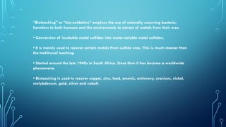 Bioleaching Process -Marine Microbiology | PPTX