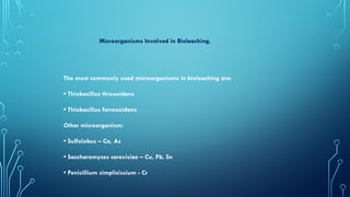Bioleaching Process -Marine Microbiology | PPTX