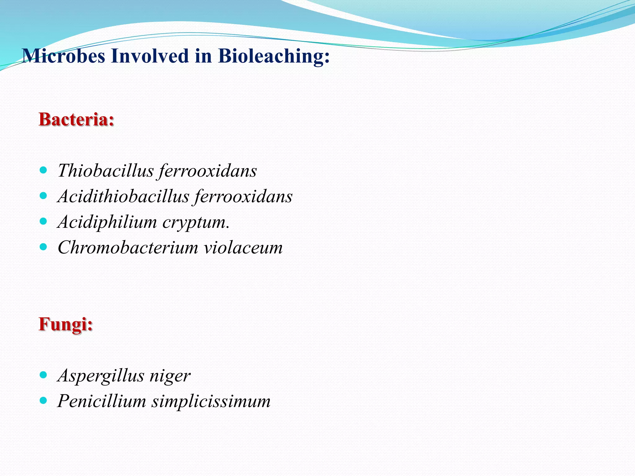 Bioleaching of copper, gold and uranium | PPTX