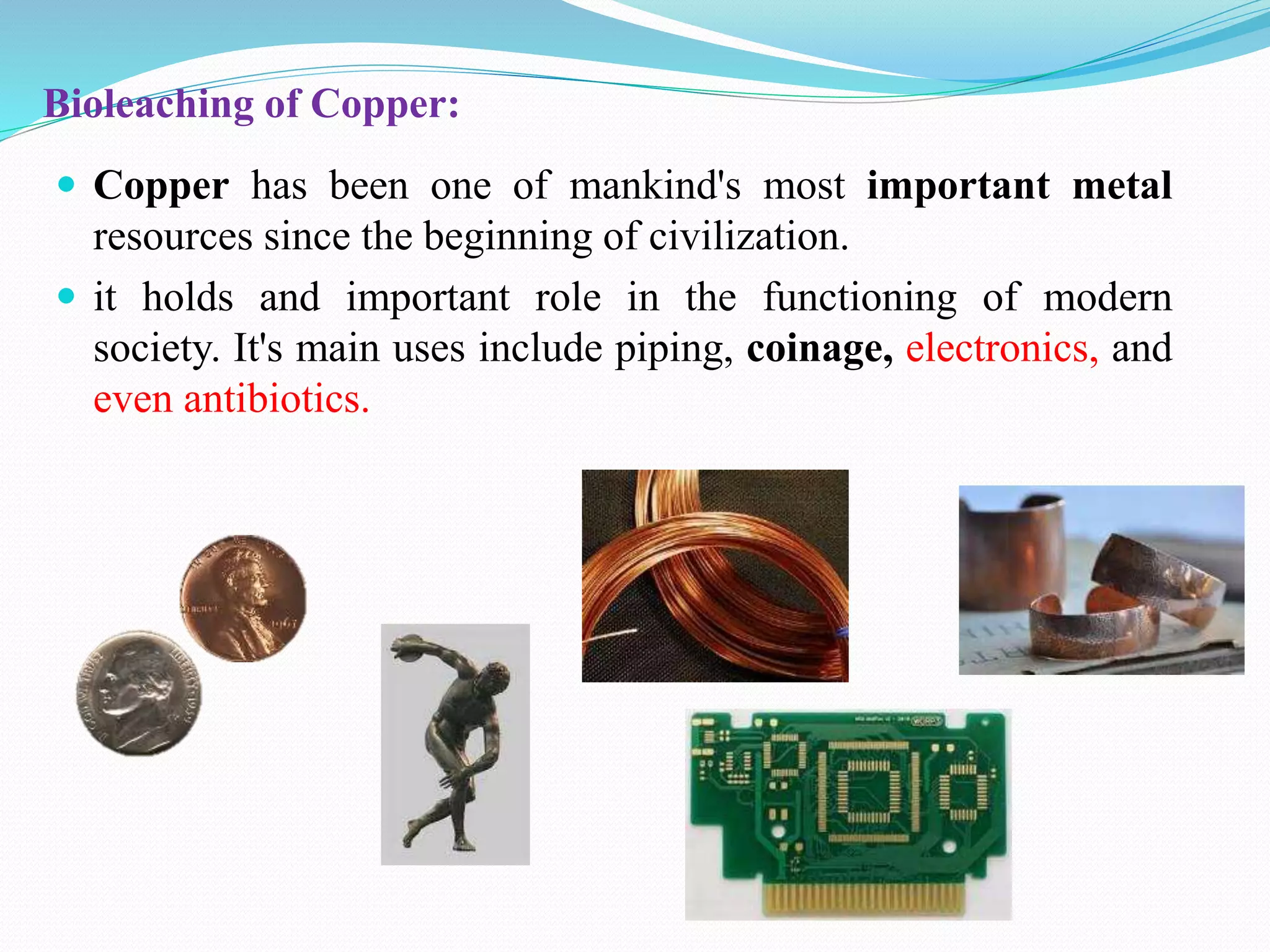 Bioleaching of copper, gold and uranium | PPTX