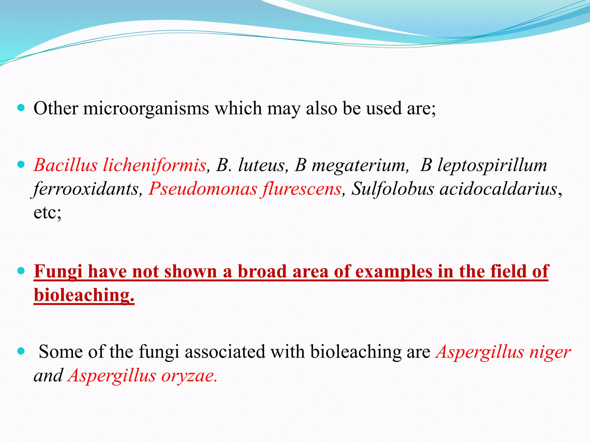 Bioleaching of copper, gold and uranium | PPTX