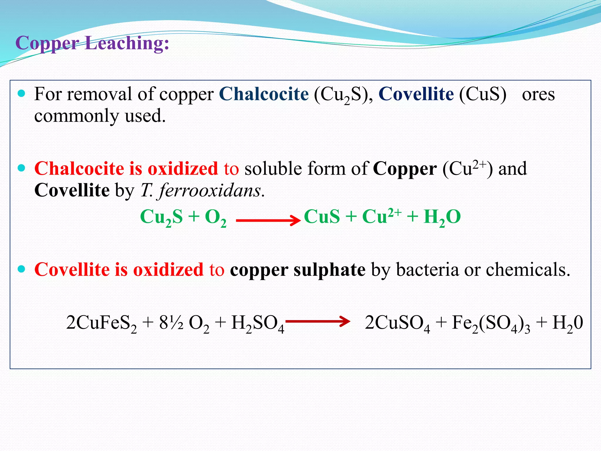 Bioleaching of copper, gold and uranium | PPT