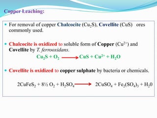Bioleaching of copper, gold and uranium | PPTX