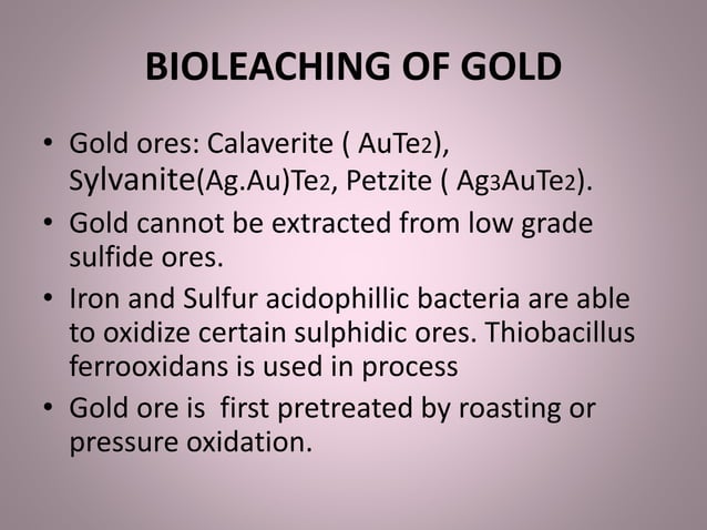 Bioleaching of iron, copper, gold. uranium | PPTX | Geology | Science