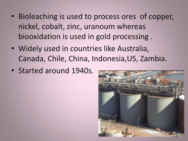 Bioleaching of iron, copper, gold. uranium | PPTX | Geology | Science