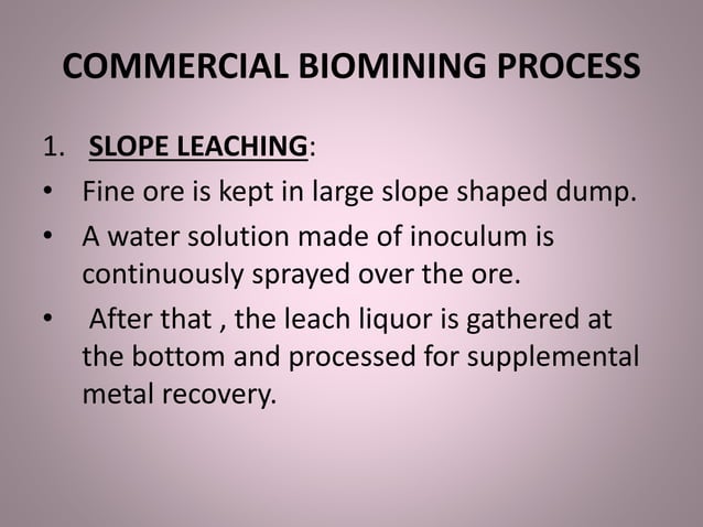 Bioleaching of iron, copper, gold. uranium | PPTX | Geology | Science