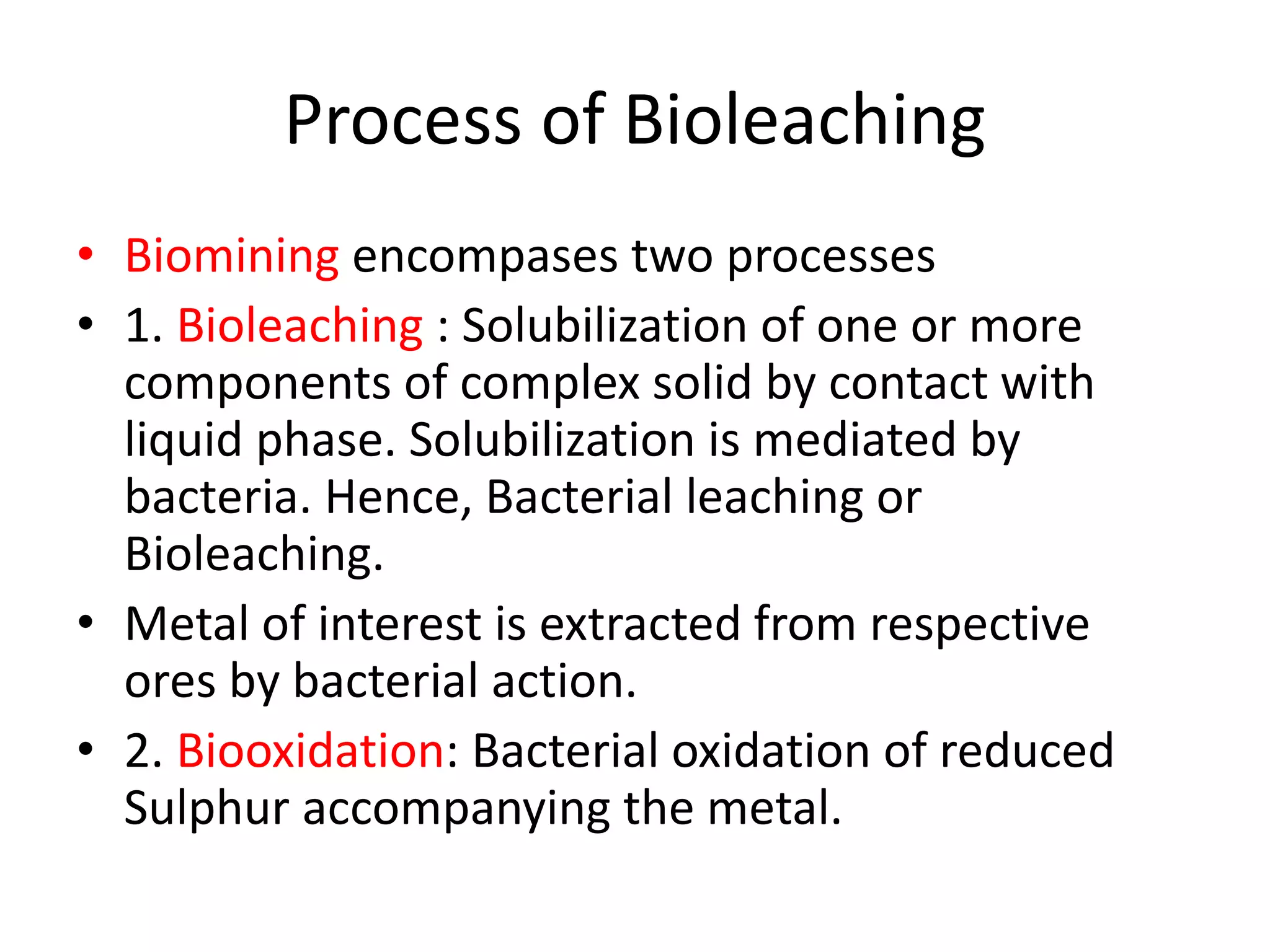 Bio leaching or biomining | PPTX