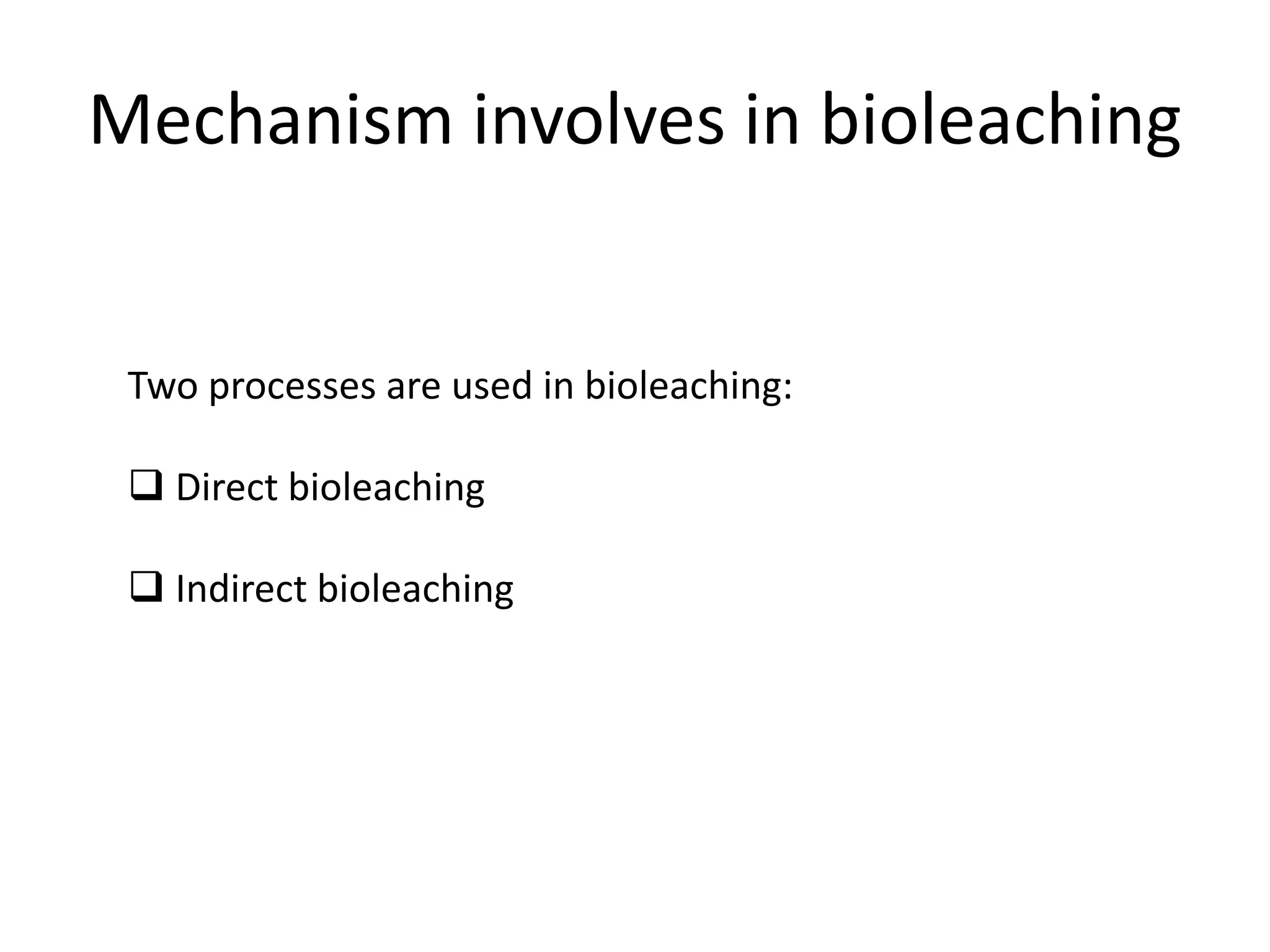 Bio leaching or biomining | PPTX | Chemistry | Science