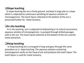 Bio leaching or biomining | PPTX