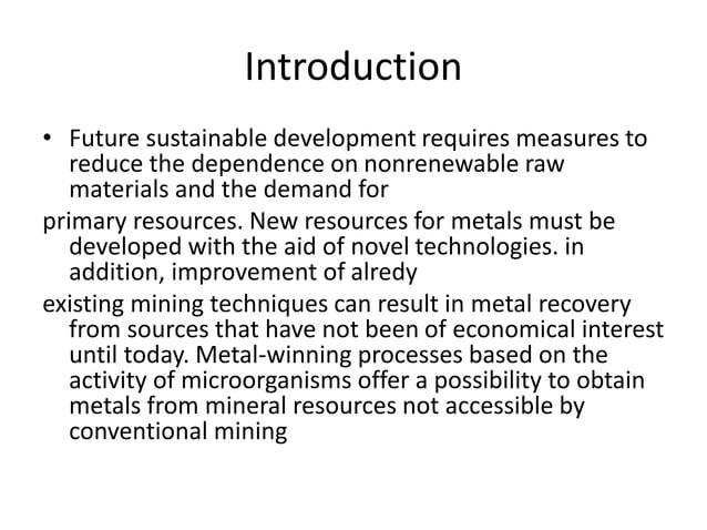 Bioleaching ppt | PPTX | Chemistry | Science