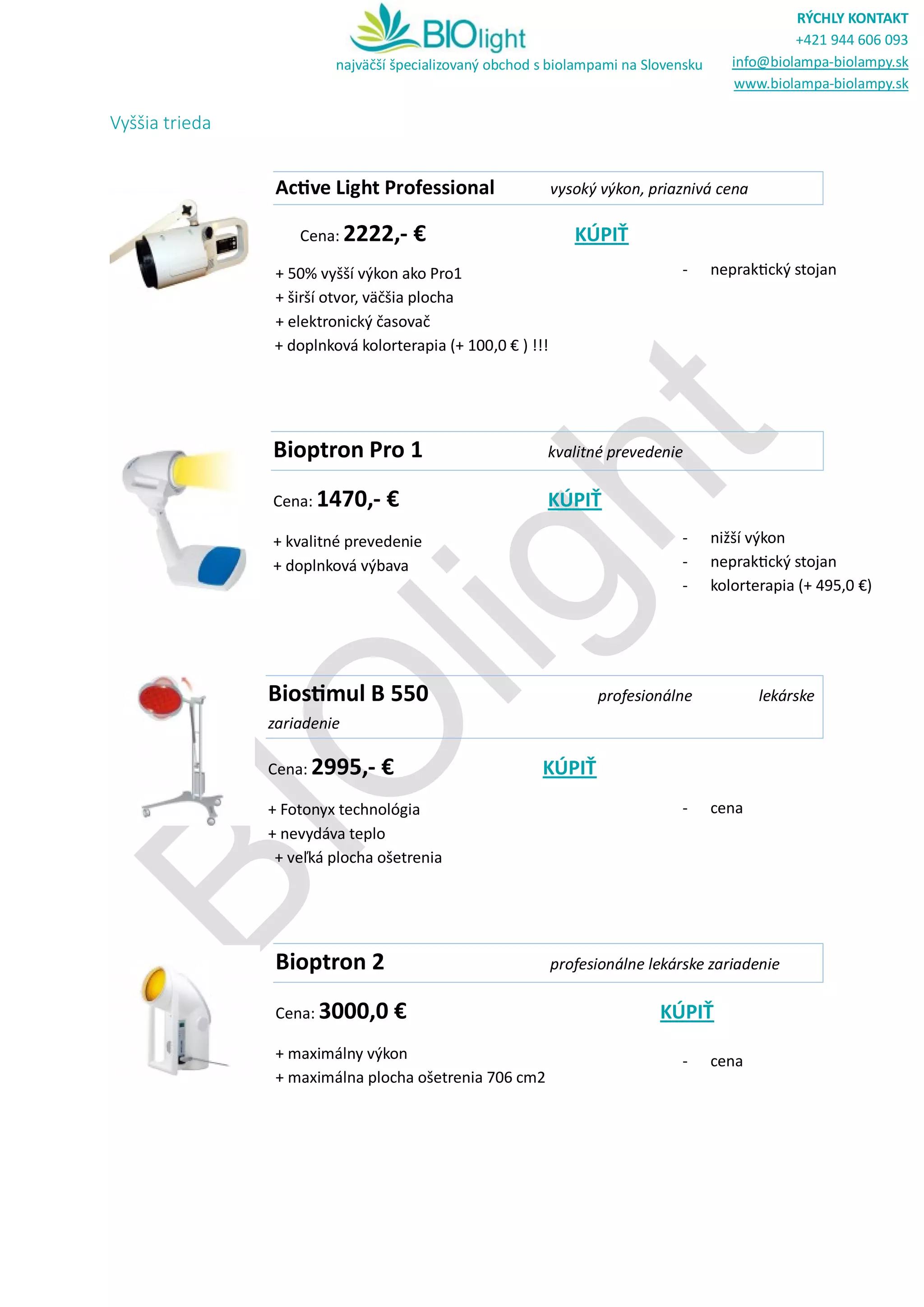 Biolight biolampy bioptron biostimul medilight | PDF