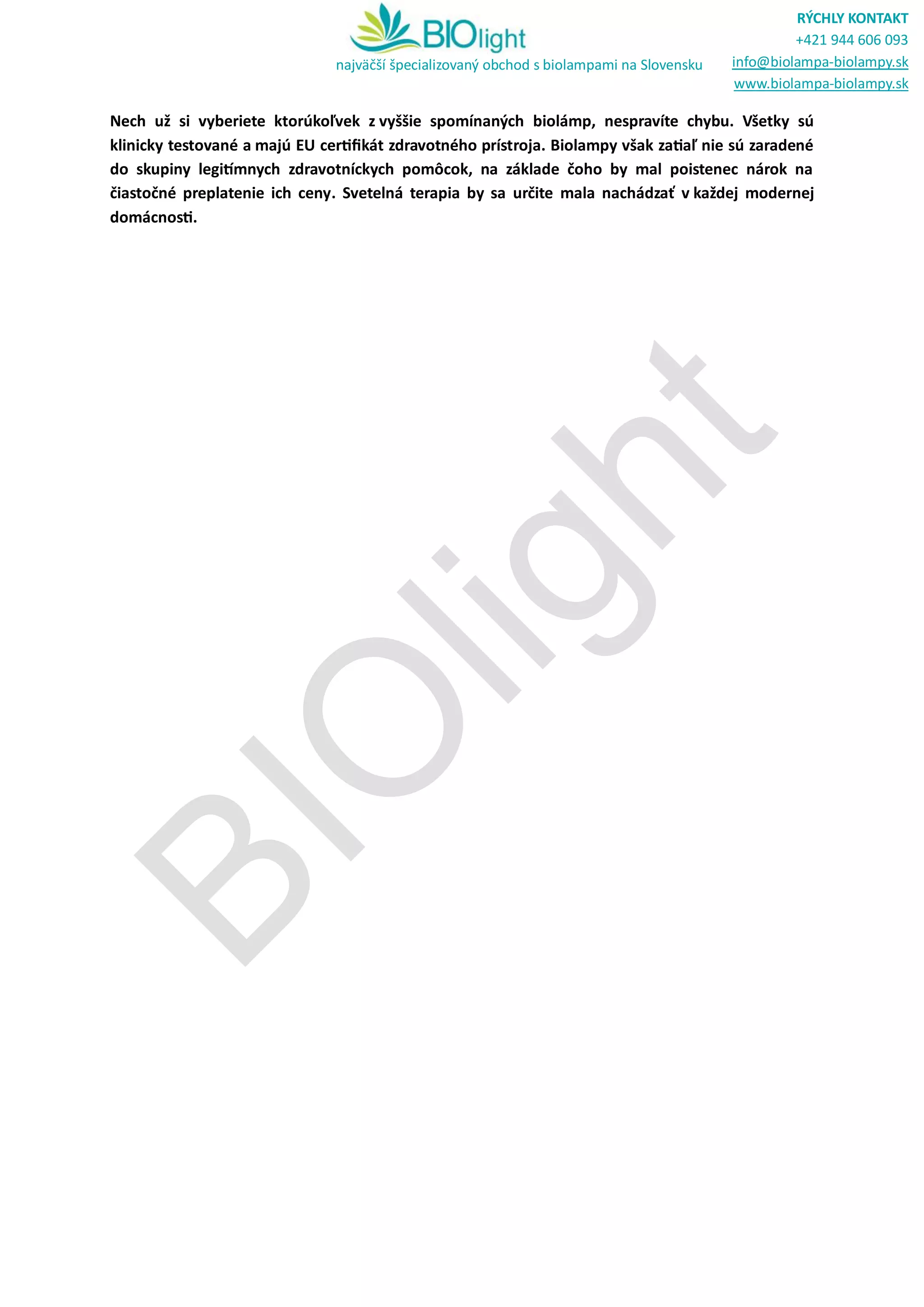 Biolight biolampy bioptron biostimul medilight | PDF