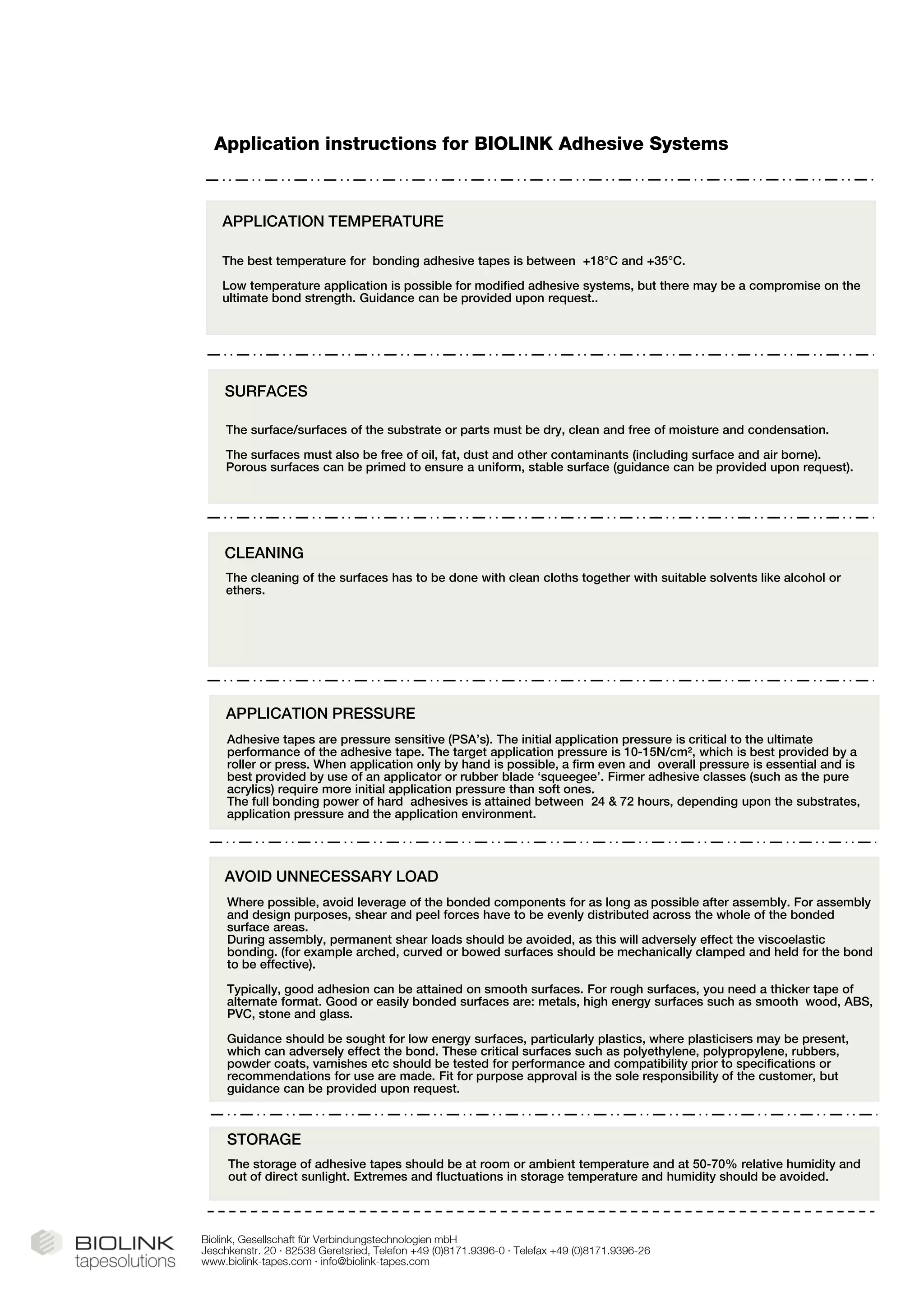 Biolink adhesive tape_application_guide | PDF