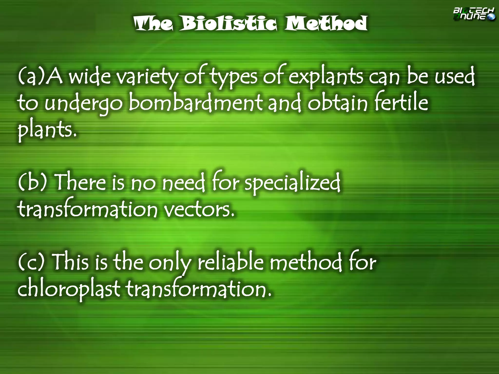 The Biolistic Method | PDF