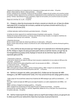Biología 2014 propuestas. Selectividad Andalucía. | PDF
