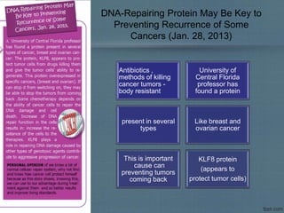 DNA-Repairing Protein May Be Key to Preventing Recurrence of Some ...