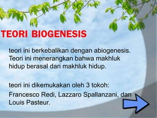 Biologi asal usul kehidupan | PPTX