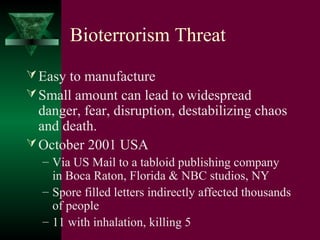 Biologic Agents of Warfare | PPT