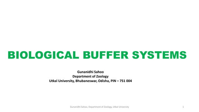 Biochemistry BIOLOGICAL-BUFFER-SYSTEMS. | PDF | Chemistry | Science