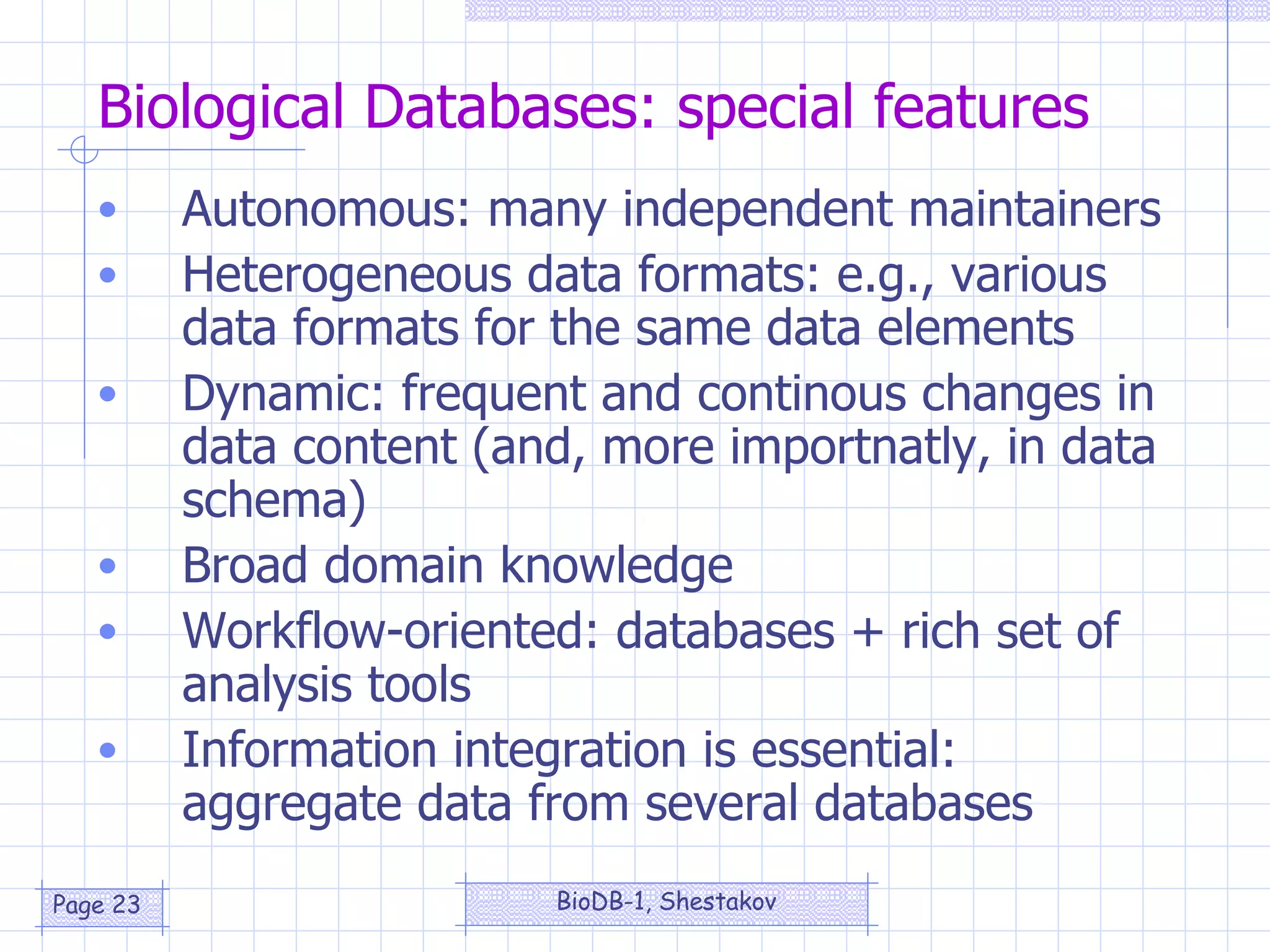 Biological Database Systems | PPT | Databases | Computer Software and ...