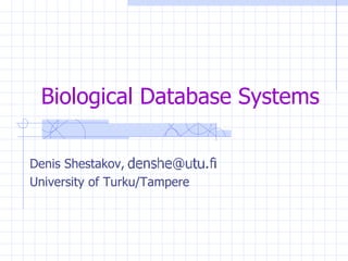 Biological Database Systems | PPT