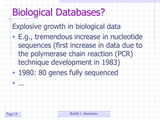 Biological Database Systems | PPT | Databases | Computer Software and ...