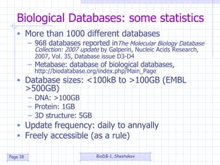 Biological Database Systems | PPT | Databases | Computer Software and ...