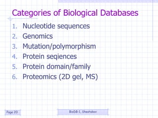 Biological Database Systems | PPT | Databases | Computer Software and Applications