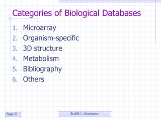 Biological Database Systems | PPT | Databases | Computer Software and ...