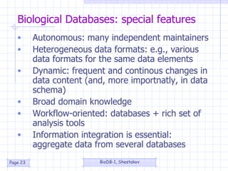 Biological Database Systems | PPT | Databases | Computer Software and ...