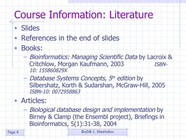 Biological Database Systems | PPT | Databases | Computer Software and ...