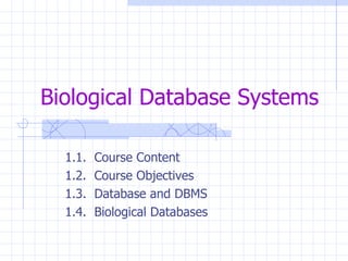 Biological Database Systems | PPT | Databases | Computer Software and ...