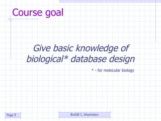 Biological Database Systems | PPT