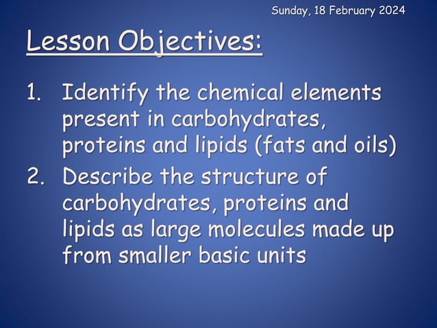 Biological molecules powerpoint summary. | PPT