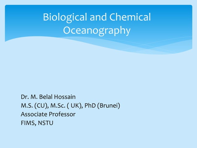 Biological and chemical oceanography | PPTX