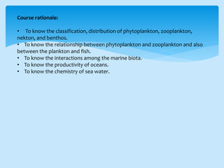 Biological and chemical oceanography | PPTX