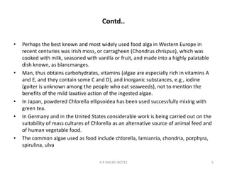 BIOLOGICAL AND ECONOMICAL IMPORTANCE OF ALGAE K R.pptx