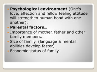 Biological and social influences on human growth and | PPTX