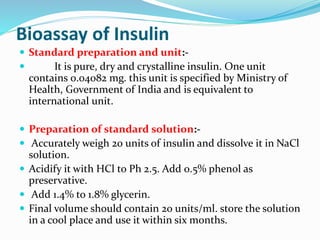 Biological assay, drug assay, Bioassay of Insulin | PPTX