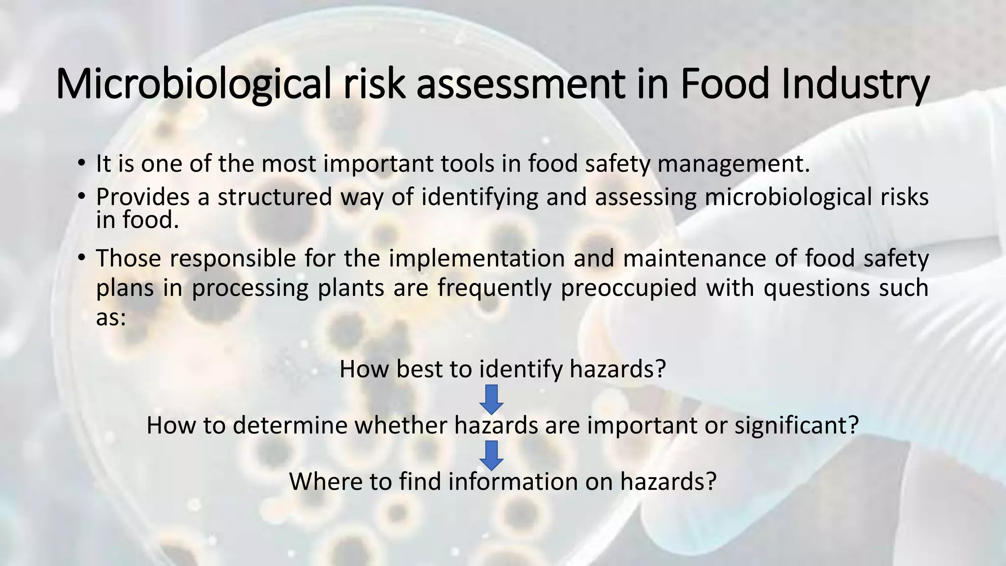 Microbiological assessment in food industry | PPTX