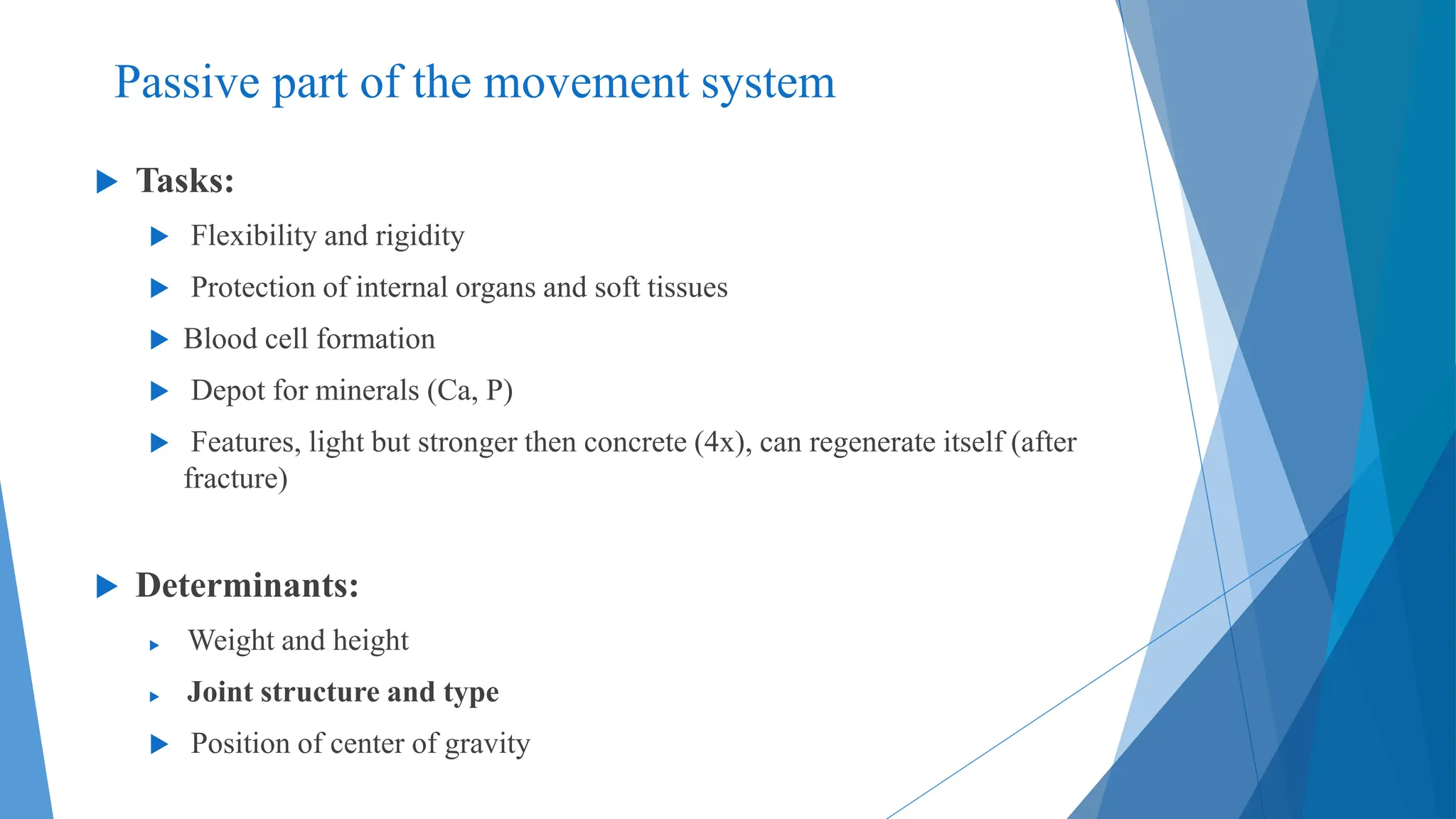 Biological basics of movements Passive movement system Types of joints.pdf